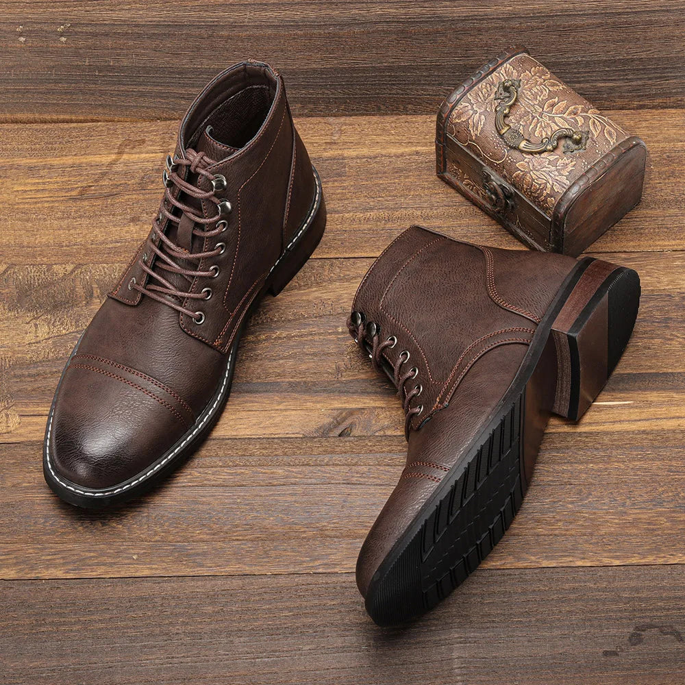 Keith | Vintage Cap-Toe Derby Boots – Stepora